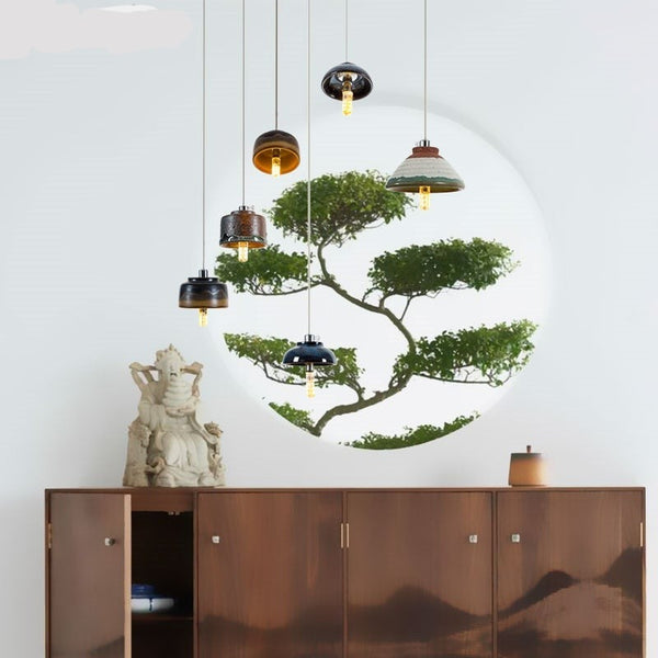 Retro Mini Ceramic Pendant Light Chinese Style Hanging Lamp | BVM Home