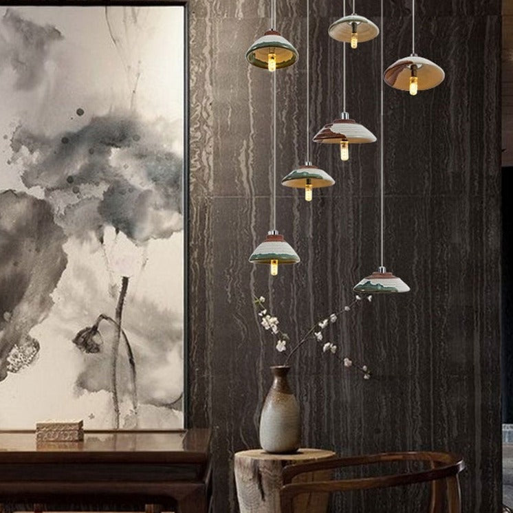 Retro Mini Ceramic Pendant Light Chinese Style Hanging Lamp | BVM Home