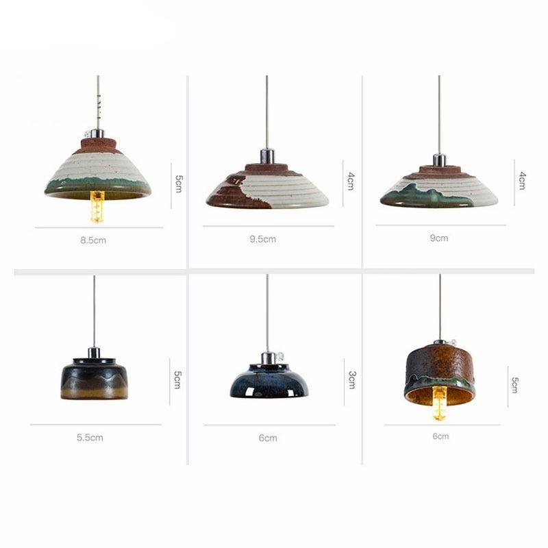 Retro Mini Ceramic Pendant Light Chinese Style Hanging Lamp | BVM Home