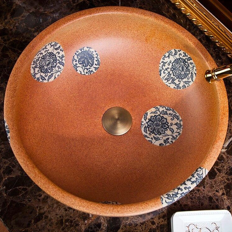 Artful Hand Painted Chinese Ceramic Sink Countertop Basin | BVM Home