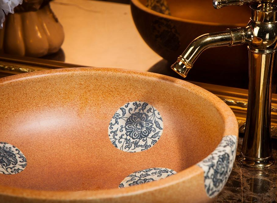 Artful Hand Painted Chinese Ceramic Sink Countertop Basin | BVM Home