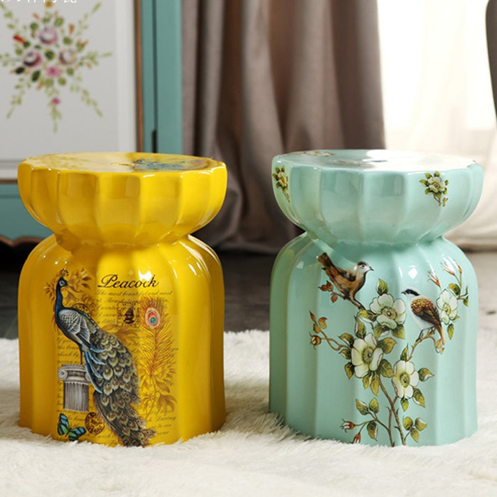 Chinese Ceramic Drum Stool Porcelain Sofa Table Art Ottoman | BVM Home