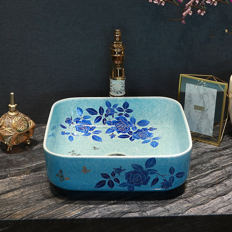 Chinese Ceramic Sink Countertop Washbasin Bathroom Vessel | BVM Home